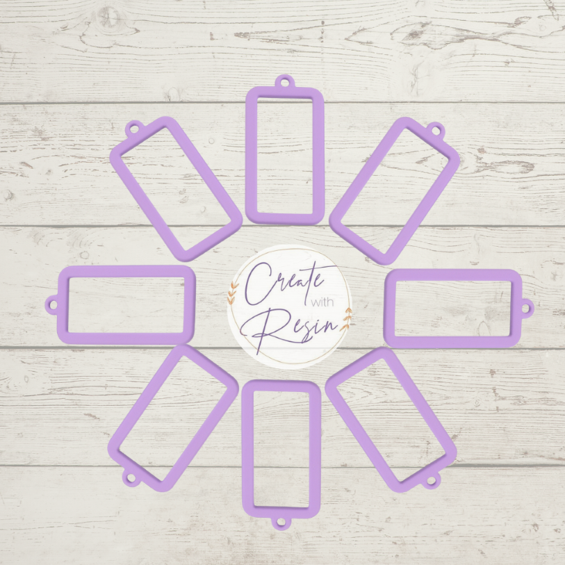Lilac Rectangle Open Back Bezel - Create Resin Craft Supplies